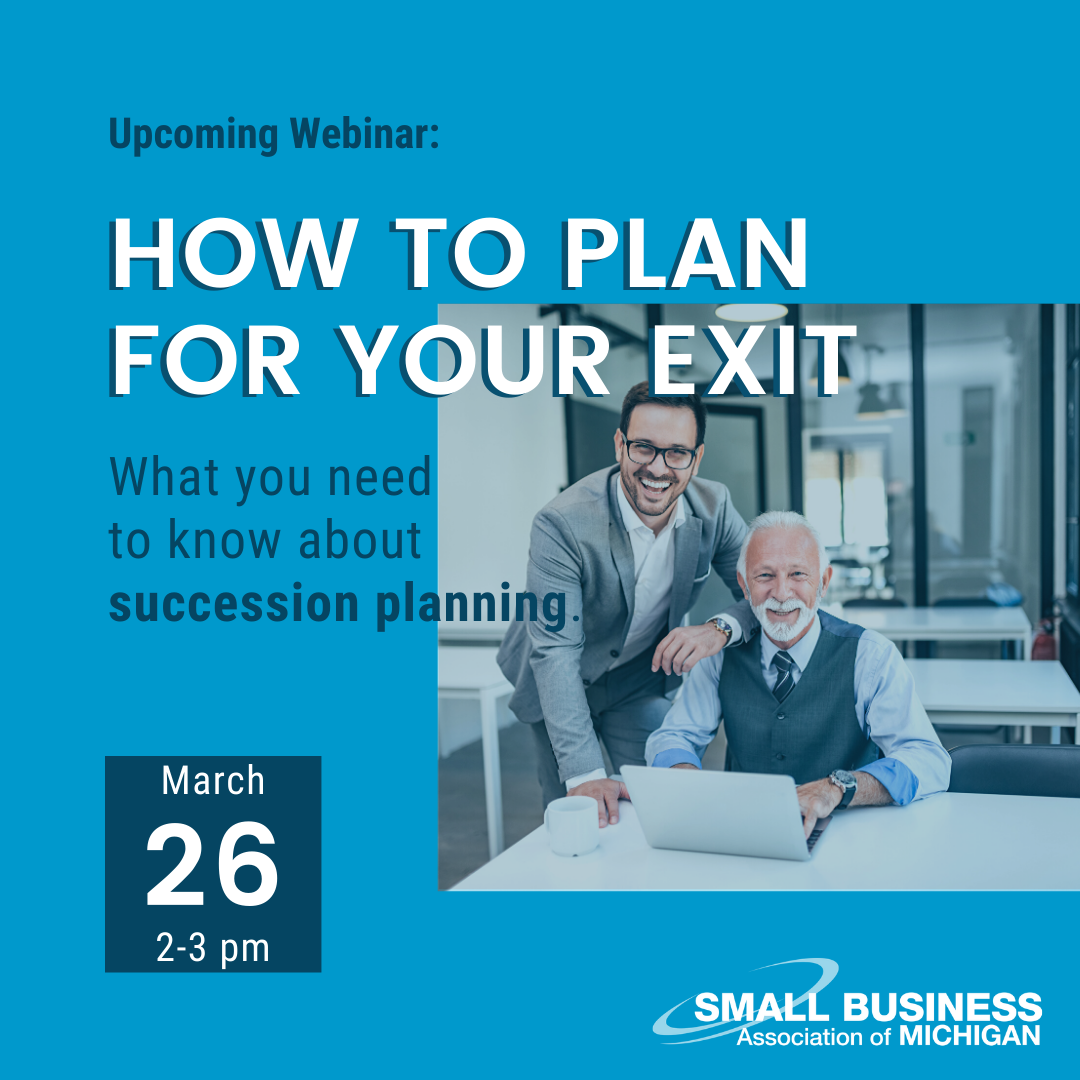 Webinar: How to Plan for Your Exit - SBAM | Small Business Association ...